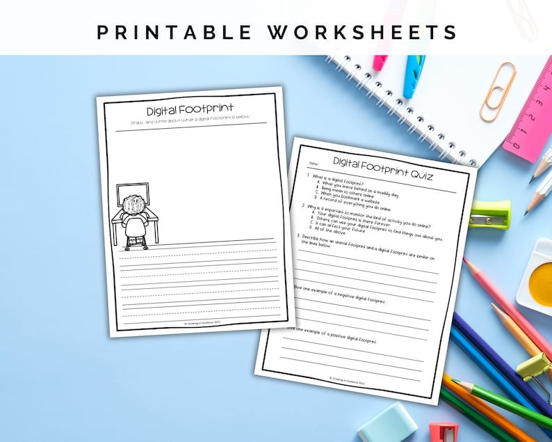 Digital Footprint Cyber Safety Lesson & Presentation: 3rd-8th Grade ...