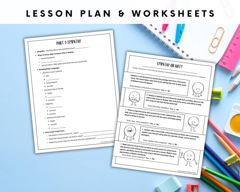 Empathy Lesson Middle School High School No Prep Worksheets School ...