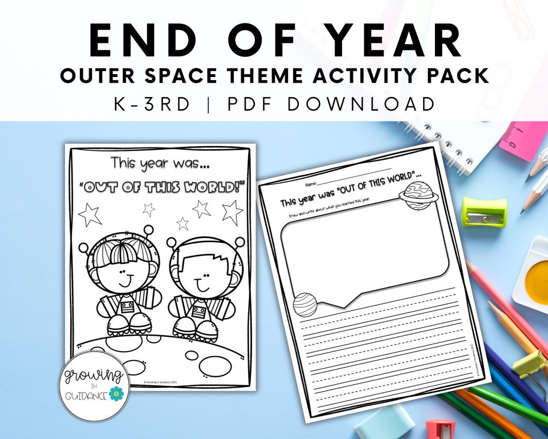 End of Year Outer Space Activity Sheets K-3rd Grade Last Week of School ...