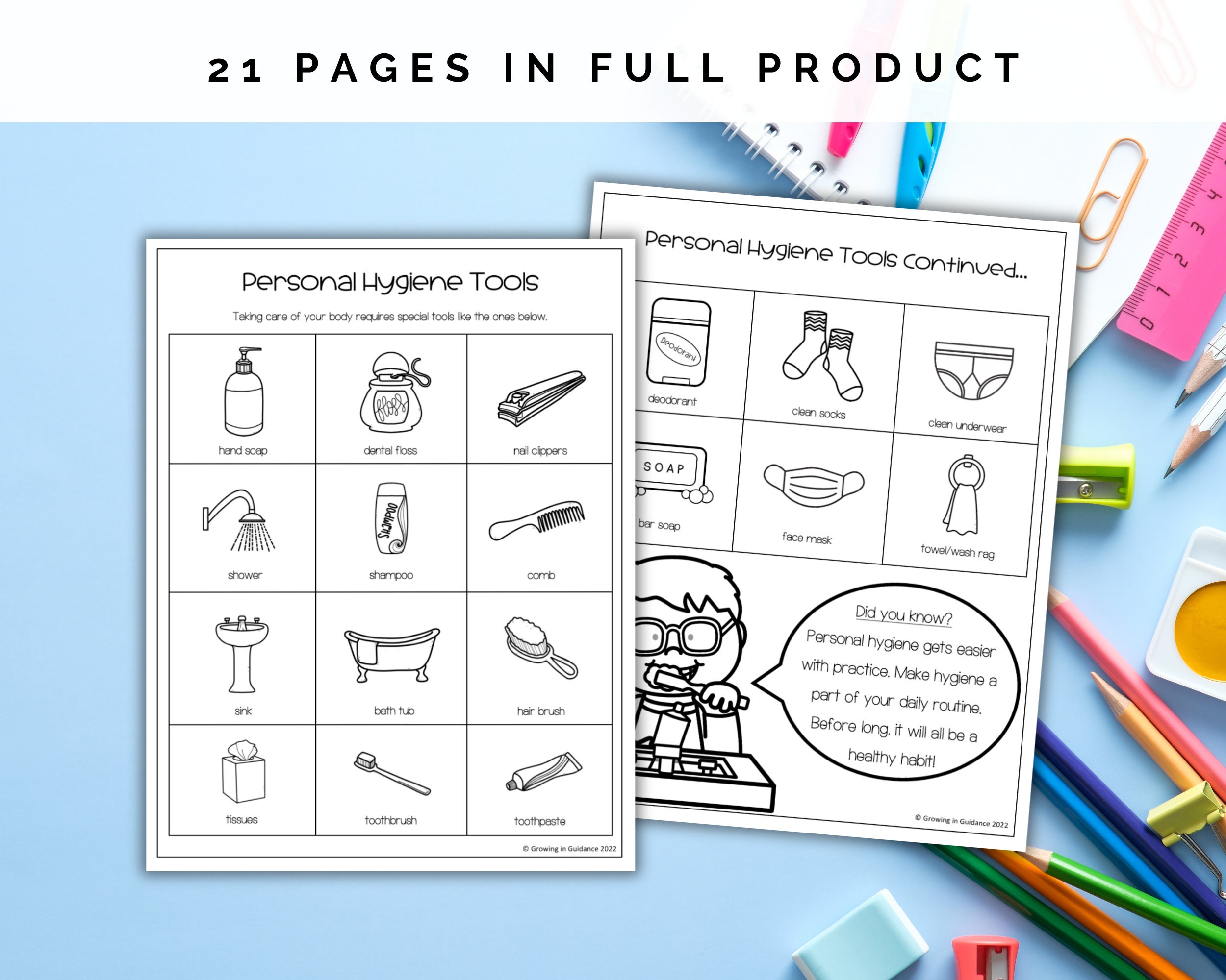 Personal Hygiene Workbook K-2nd Grade Worksheets Life Skills Health ...