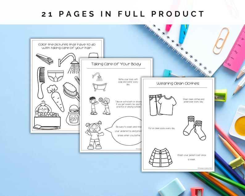 Personal Hygiene Workbook K-2nd Grade Worksheets Life Skills Health ...