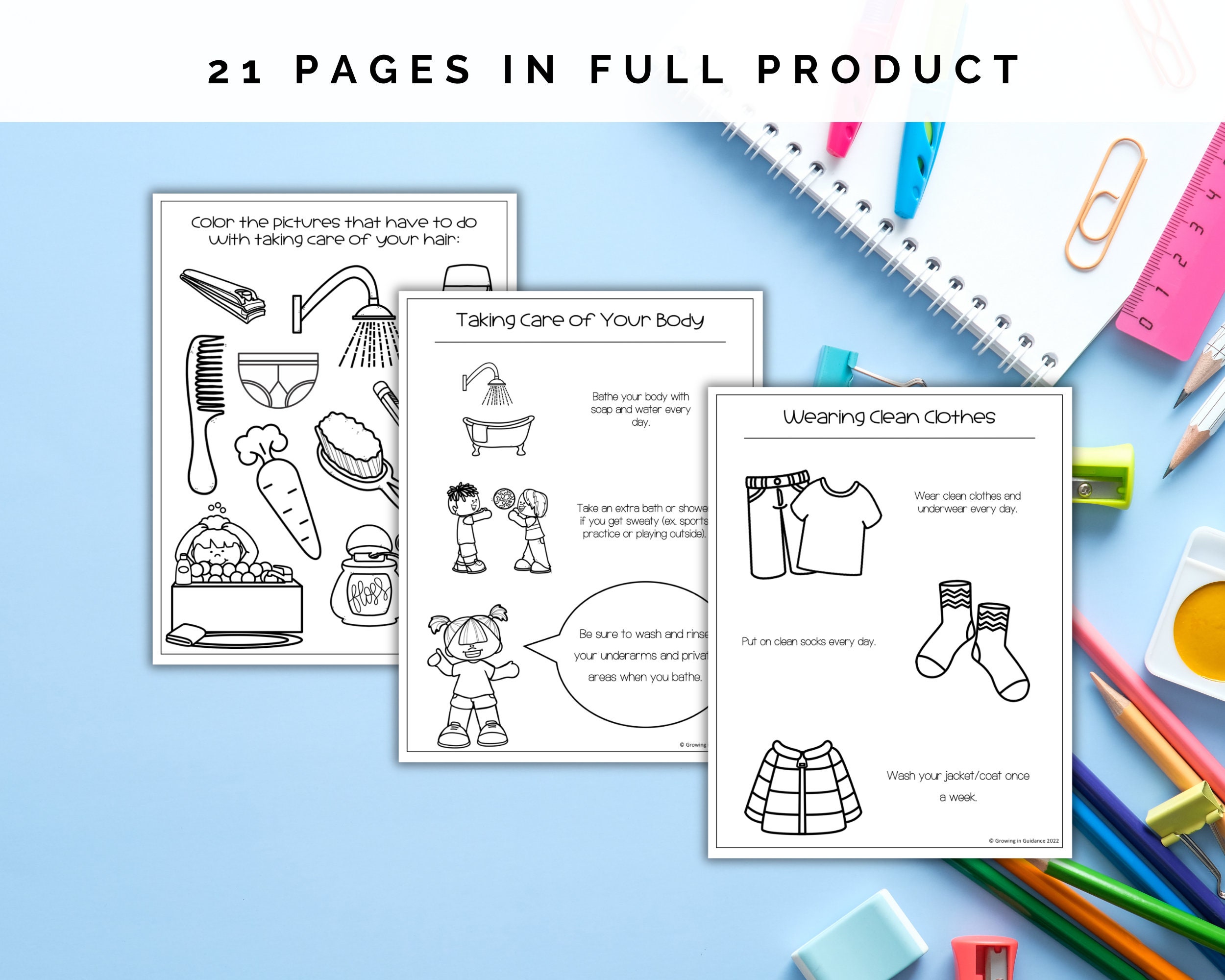 Personal Hygiene Workbook: K-2nd Grade Life Skills (digital Download ...