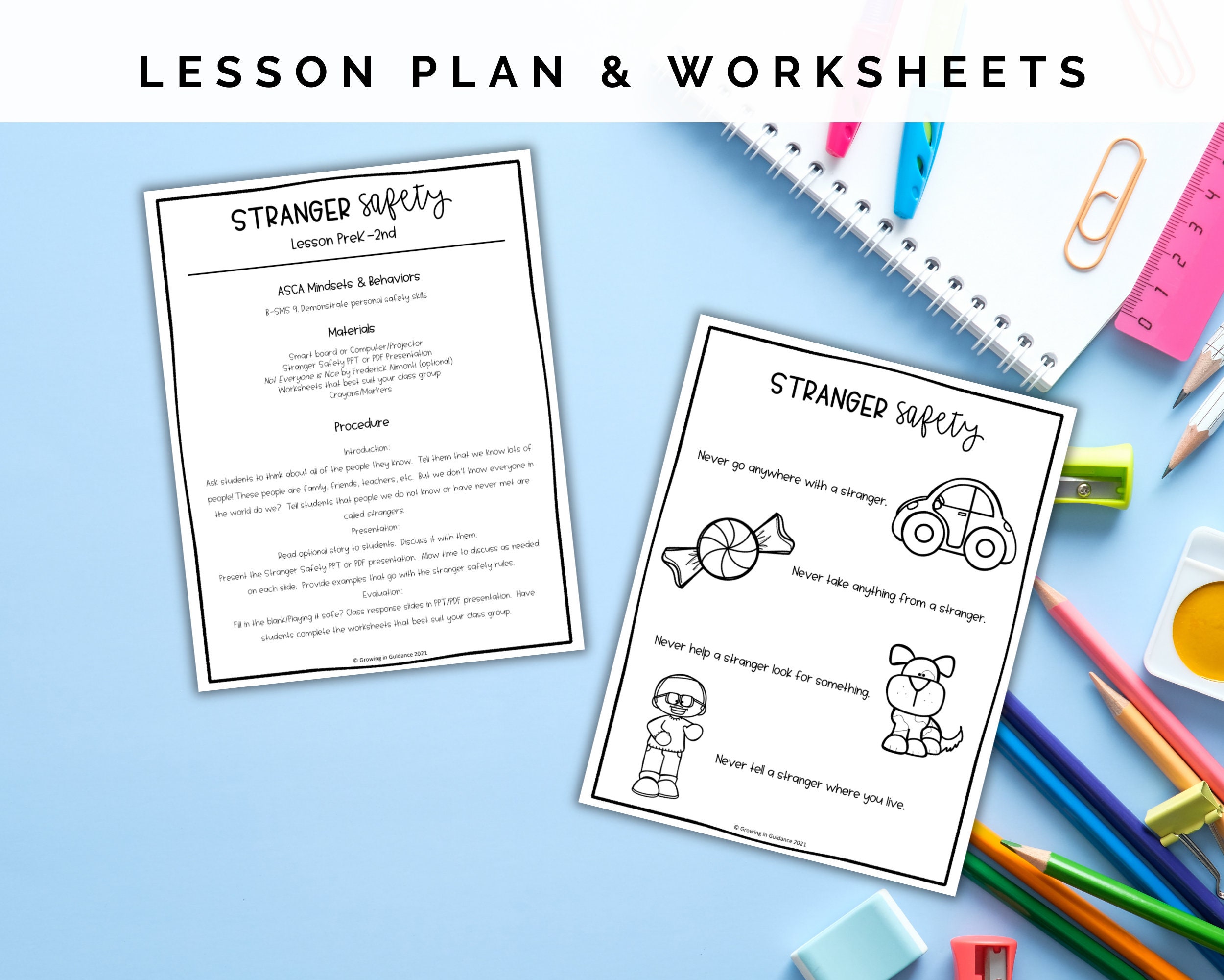 Stranger Safety Lesson K-2nd Grade: Presentation & Worksheets (PDF) - Etsy
