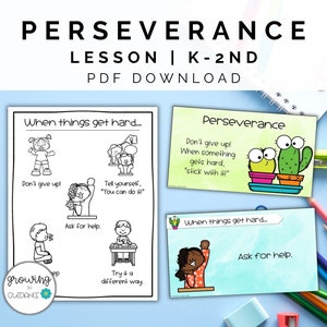 Perseverance Lesson & Presentation K-2nd Grade | No Prep Character ...