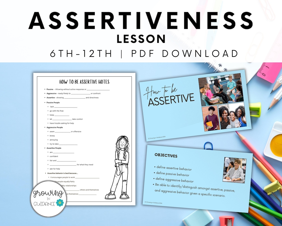 Assertiveness Lesson Middle & High School Self-advocacy Resource ...