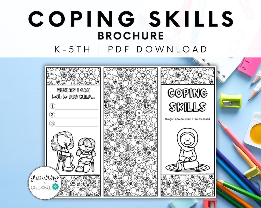 Coping Skills Brochure K-5th Grade Elementary Printable Stress ...