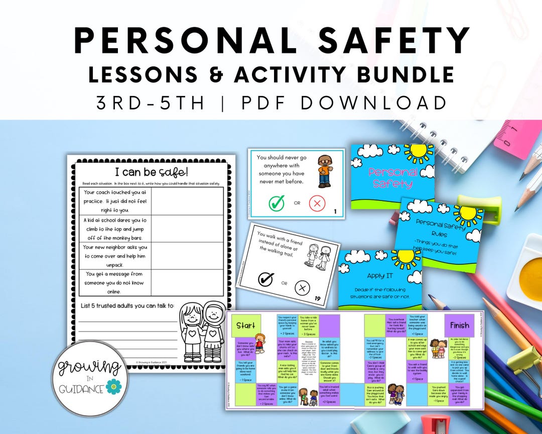 Personal Safety Lesson & Activity Bundle: 3rd-5th Grade (digital ...