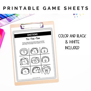 Emotions Tic-tac-toe Game K-5th Grade Elementary SEL Activity School ...