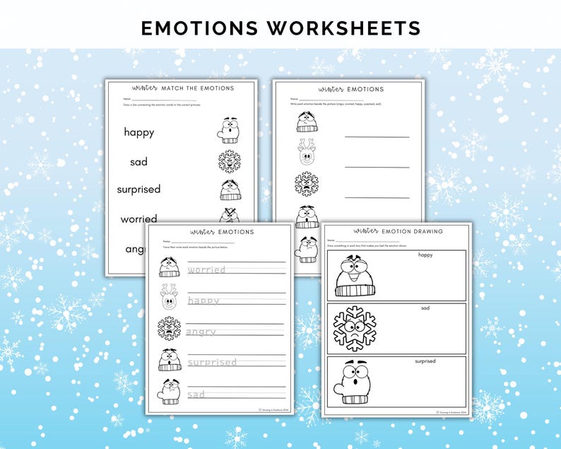 Winter Emotions Activity Sheets K-2nd | Holiday SEL School Counseling ...