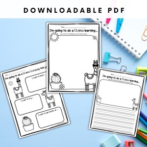 Llama Back to School Activity Pack: Prek-2nd Grade Goal Setting ...