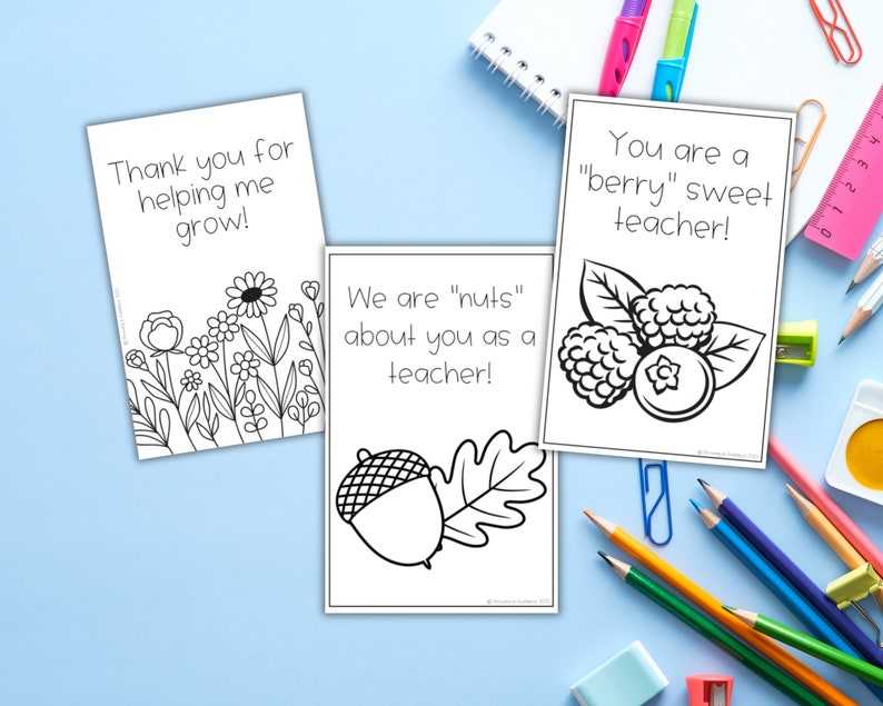 Teacher Appreciation Week Card Templates Thank You Cards - Etsy