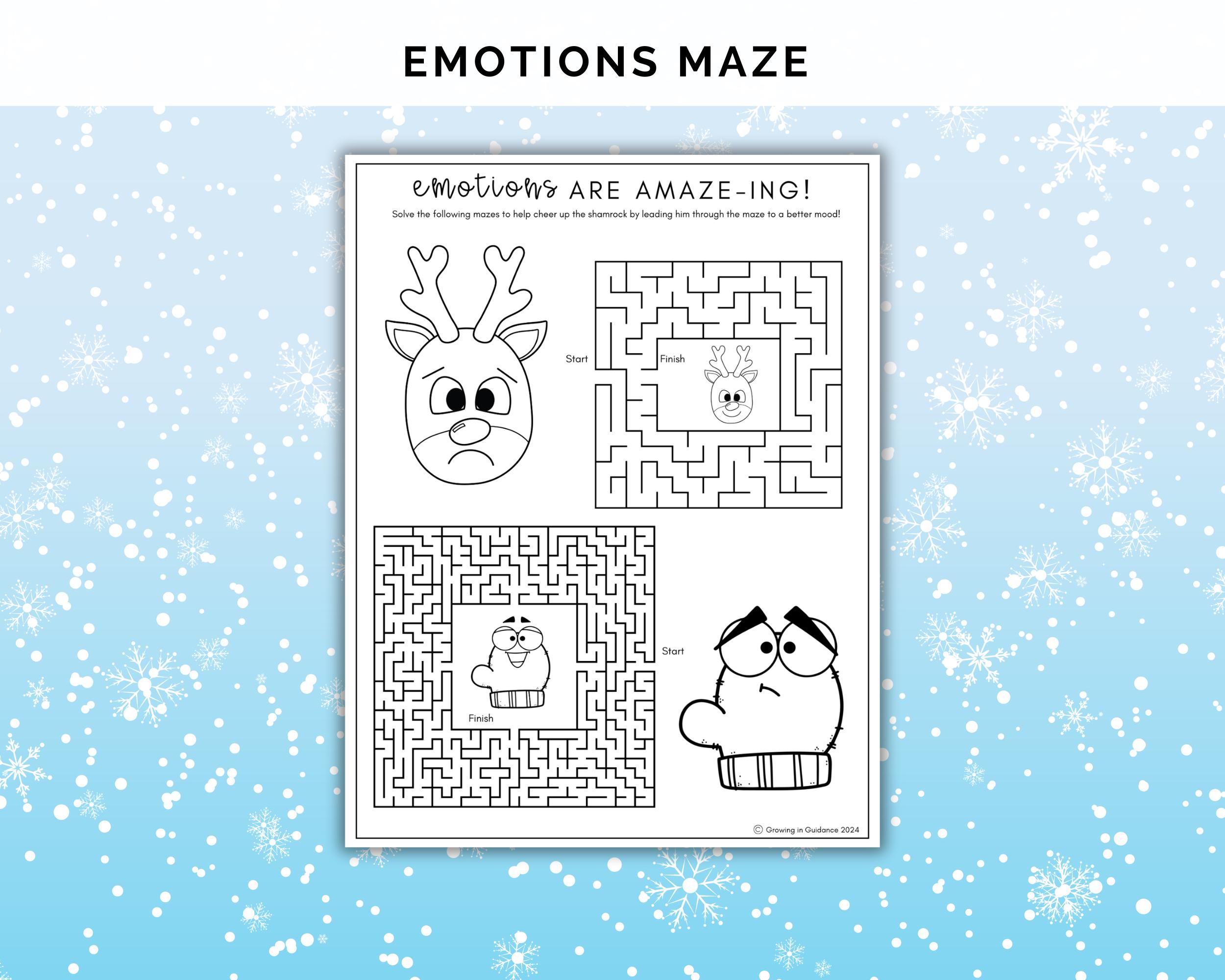 Winter Emotions Activity Sheets K-2nd | Holiday SEL School Counseling ...