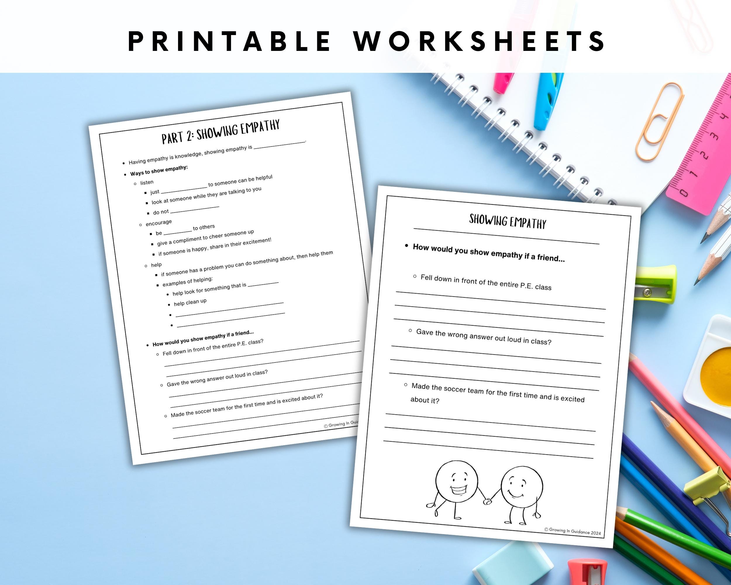 Empathy Lesson Middle School High School No Prep Worksheets School ...