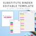 Editable Substitute Teacher Binder Template: K-5 Forms (digital ...