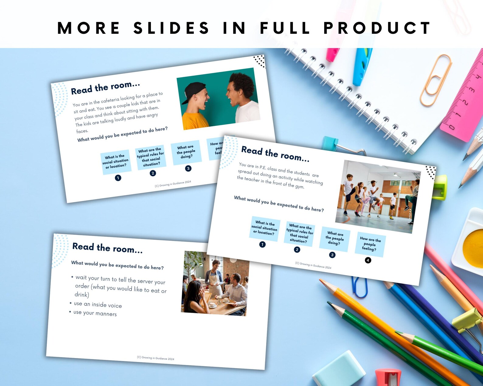 Reading the Room Lesson: Social Skills Presentation & Worksheets ...