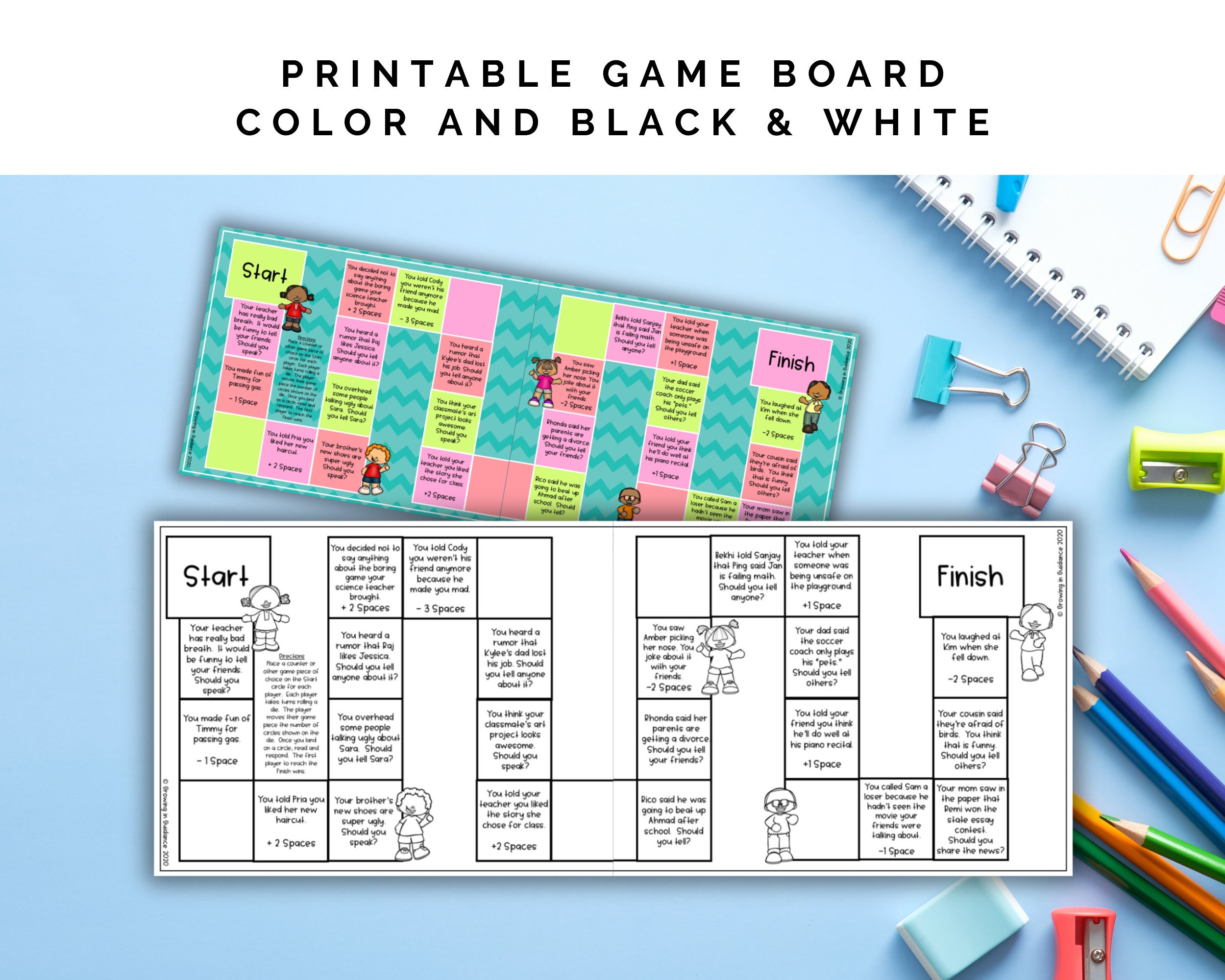 THINK Before You Speak Board Game: Social Skills Activity (PDF Download ...