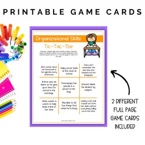 Organizational Skills Tic-tac-toe Game 3rd-5th Grade Elementary ...