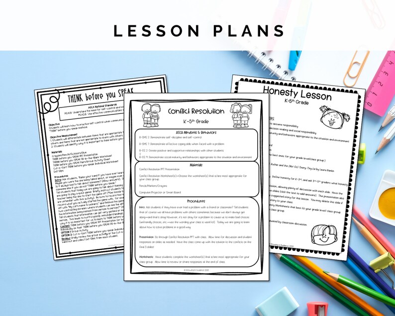 School Counselor Lesson Plans Bundle K-5: SEL, Character, Kindness (PDF ...