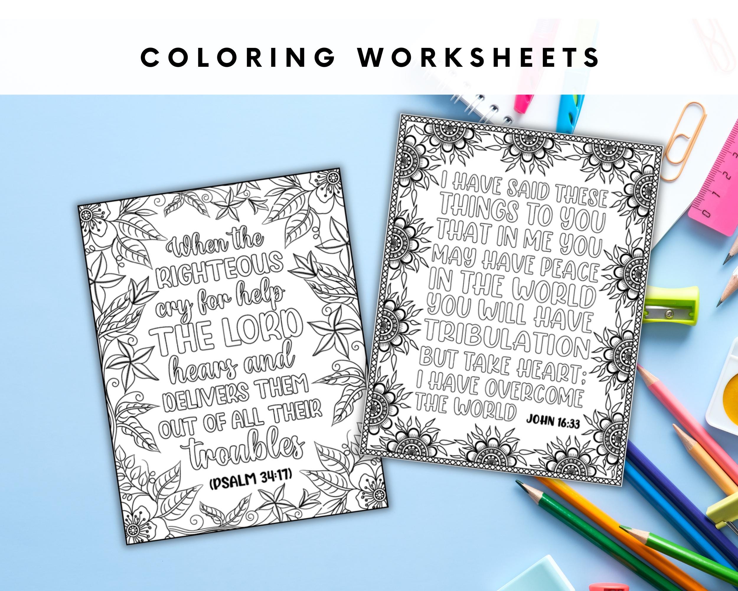 Bible Verse Coloring Pages Printable Scripture Coloring Book ...