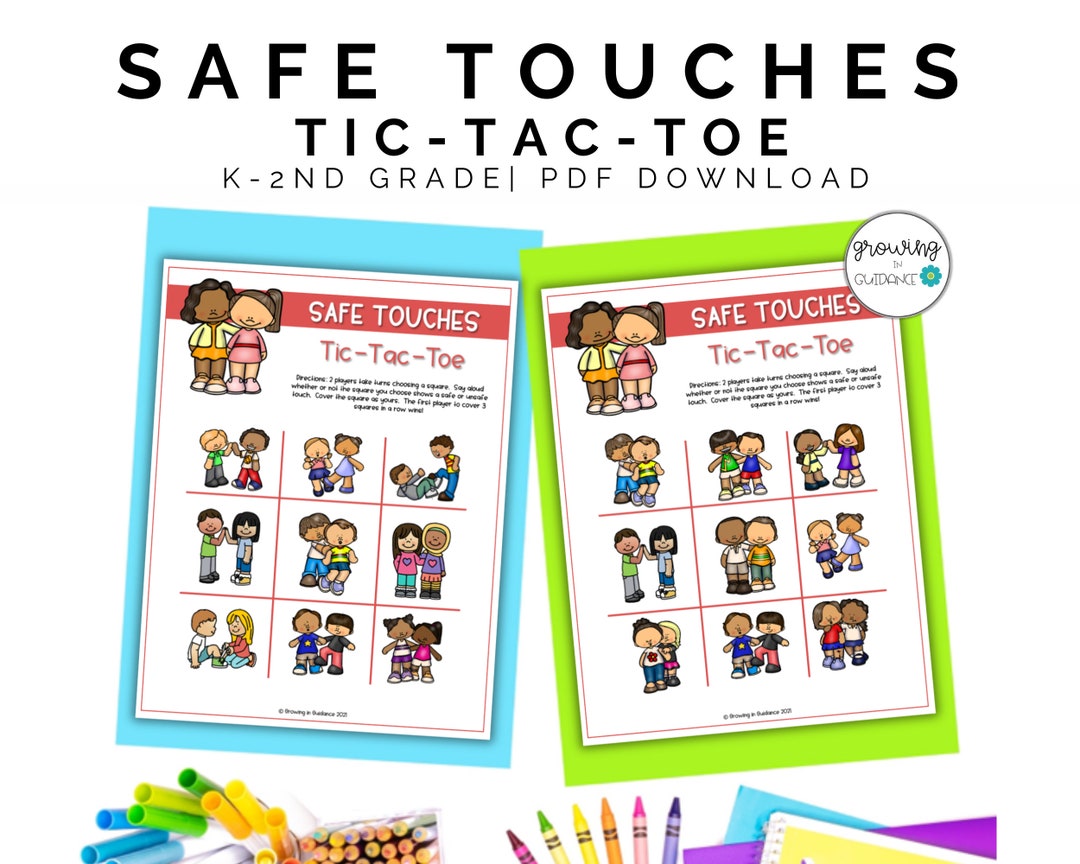 Safe Touches Tic-tac-toe Game K-2nd Grade Personal Safety Activity ...