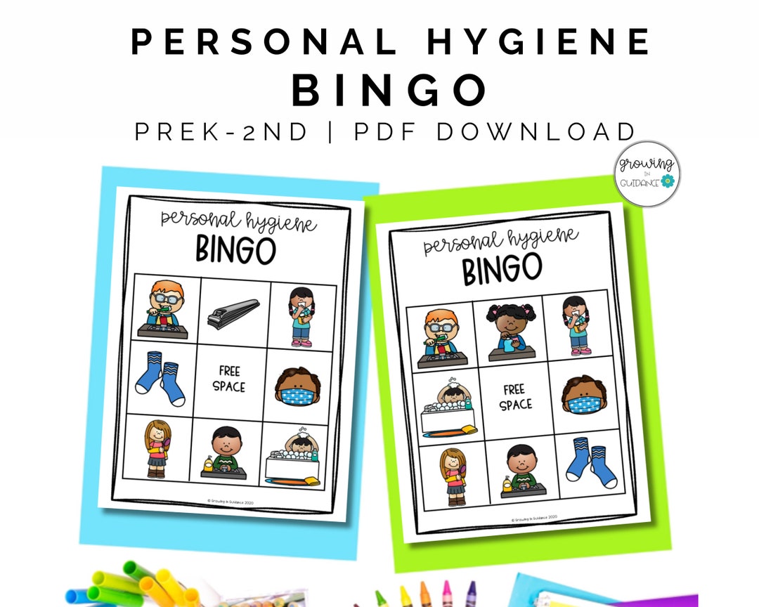 Personal Hygiene BINGO Game: Prek-2nd Grade Health Activity (PDF) - Etsy
