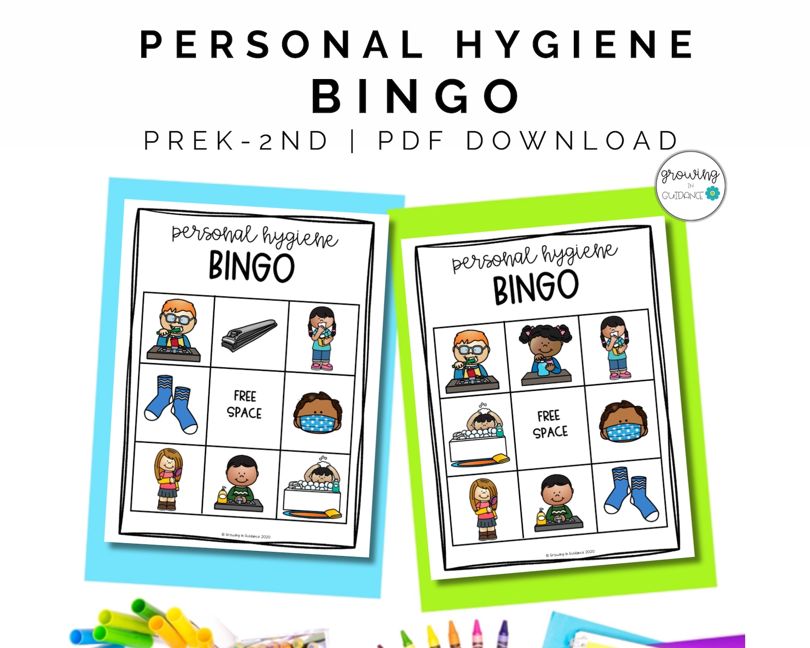 Personal Hygiene BINGO Game Prek-2nd Grade No Prep Life Skills Health ...