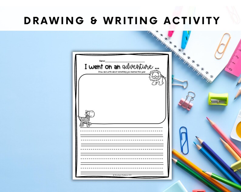 Safari Animal End of Year Activity Sheets: K-3 Reflection Worksheets ...