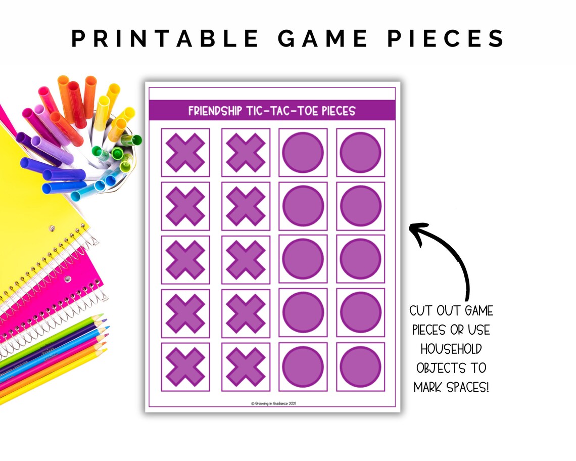 Friendship Tic-tac-toe Game K-5th Grade Elementary Social Skills ...