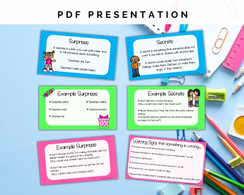 Personal Safety Lesson: Surprises & Secrets, Prek-2nd Grade (PDF) - Etsy