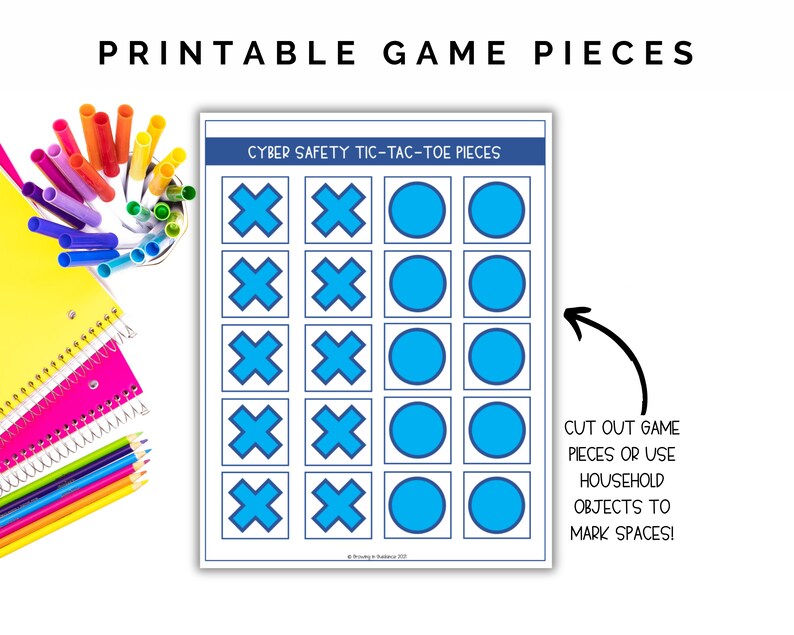 Cyber Safety Tic-tac-toe Game 3rd-5th Grade Personal Safety Activity ...