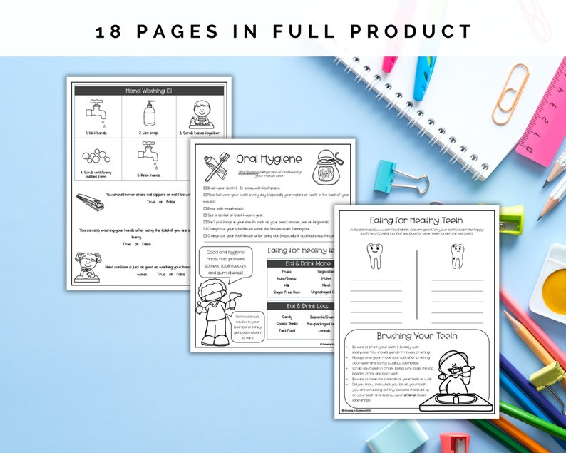 Personal Hygiene Workbook: Elementary School Health Activity (digital ...