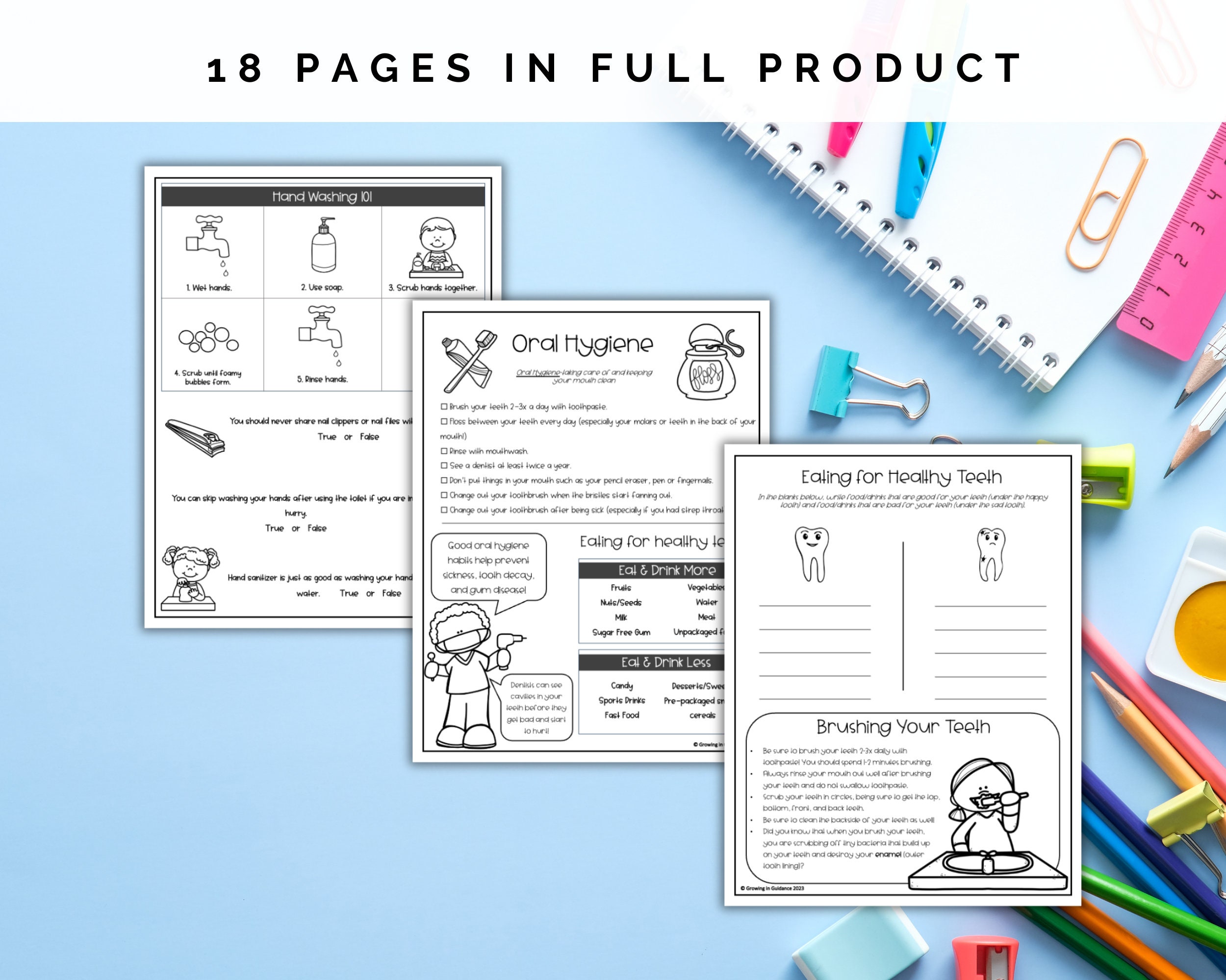 Personal Hygiene Workbook: Elementary School Health Activity (digital ...