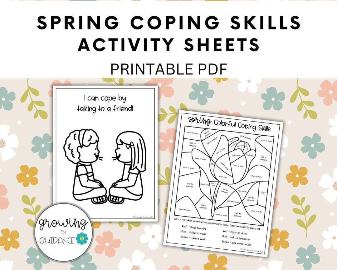 Spring Coping Skills Activity Sheets K-5th Grade | No Prep Stress ...