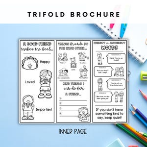 Friendship Brochure 2nd-5th Positive Relationships Social Skills ...
