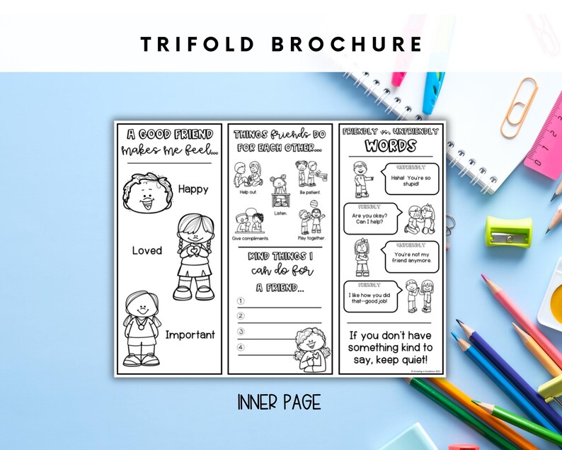 Friendship Brochure 2nd-5th Positive Relationships Social Skills ...