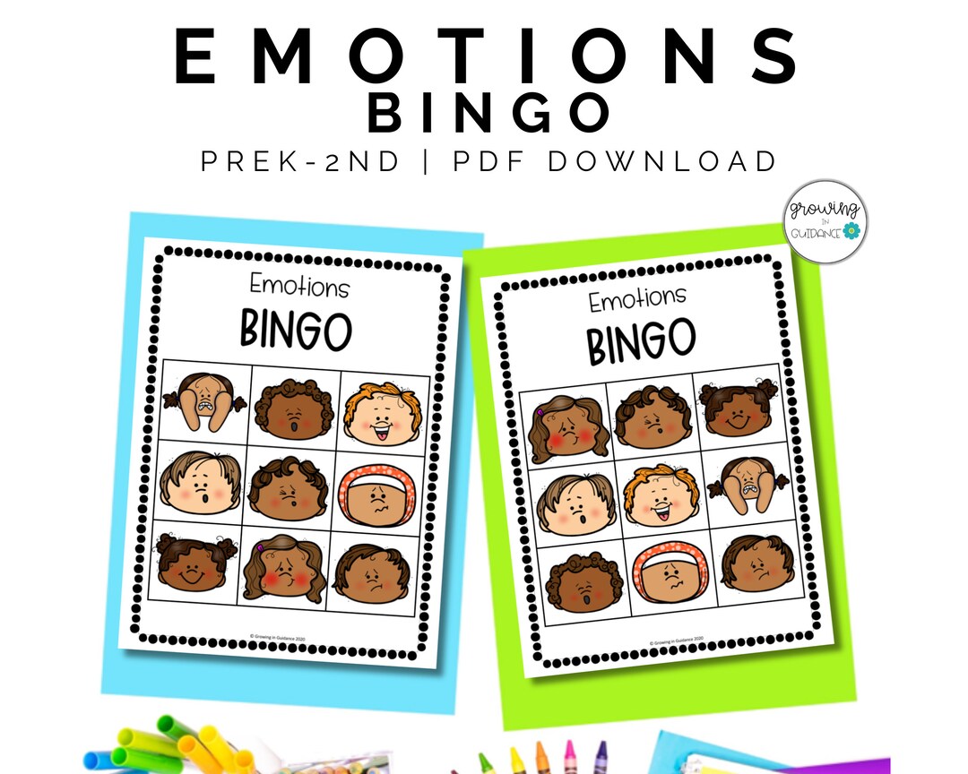 Emotions BINGO Prek-2nd Grade SEL Game | School Counseling and ...
