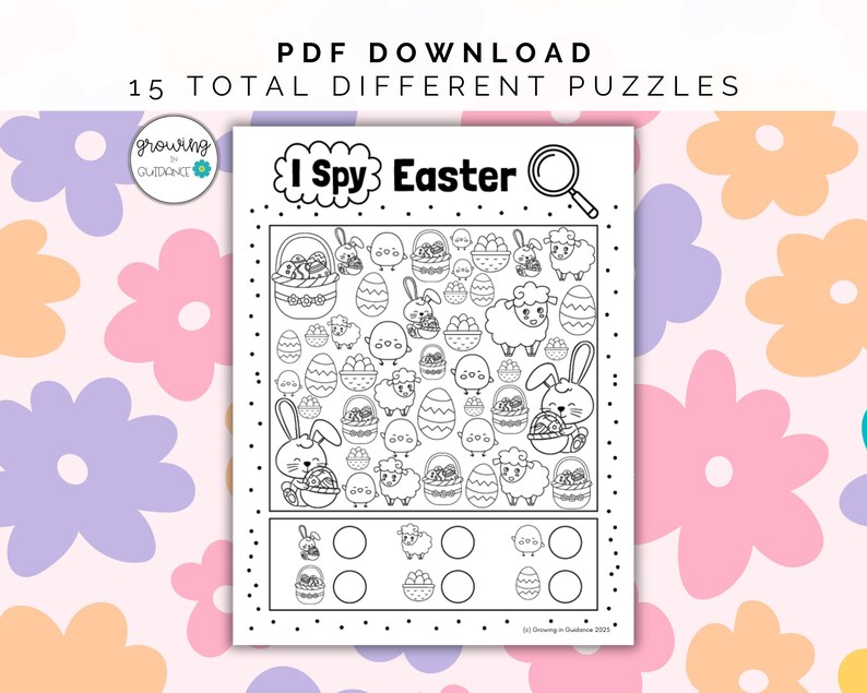 Easter I Spy Activity: Printable Search and Find Puzzle (digital ...