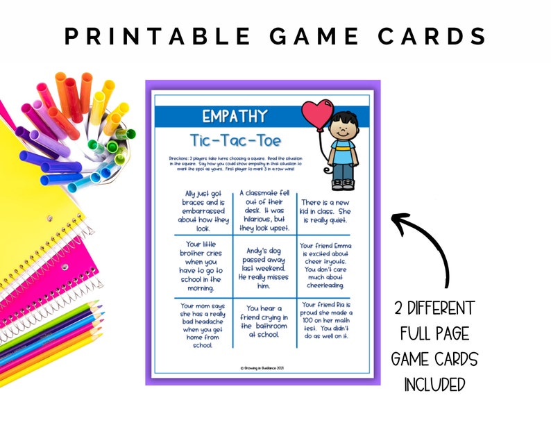 Empathy Tic-tac-toe Game: Social Skills Activity (PDF Download) - Etsy