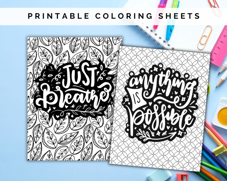 Positive Thinking Coloring Pages | Inspirational Coloring Sheets ...