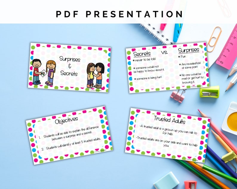 Personal Safety Lesson: Surprises & Secrets, Prek-2nd Grade (PDF) - Etsy