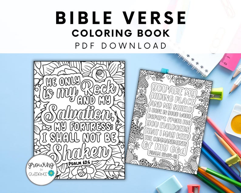 Bible Verse Coloring Pages Printable Scripture Coloring Book ...