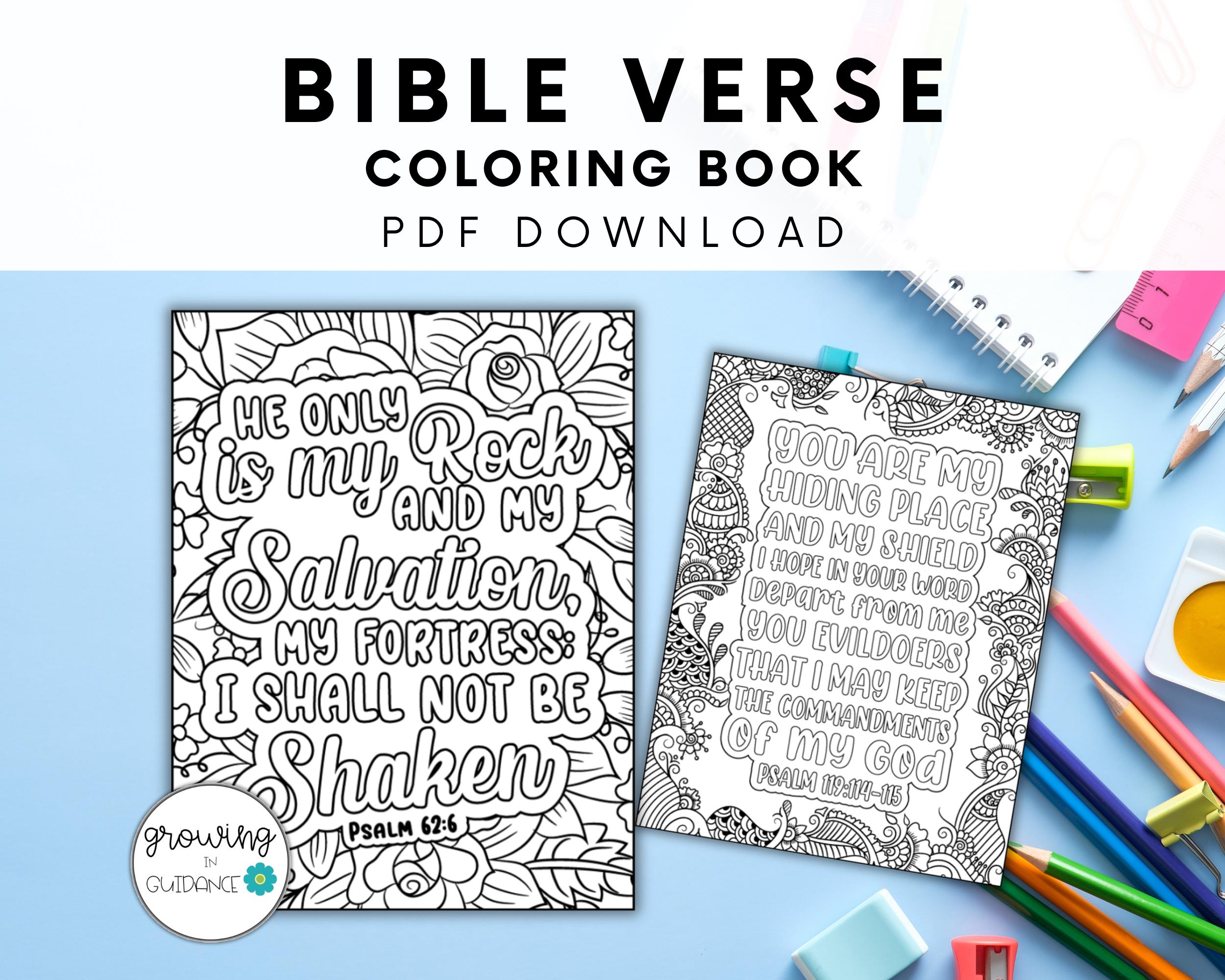 Bible Verse Coloring Pages Printable Scripture Coloring Book ...