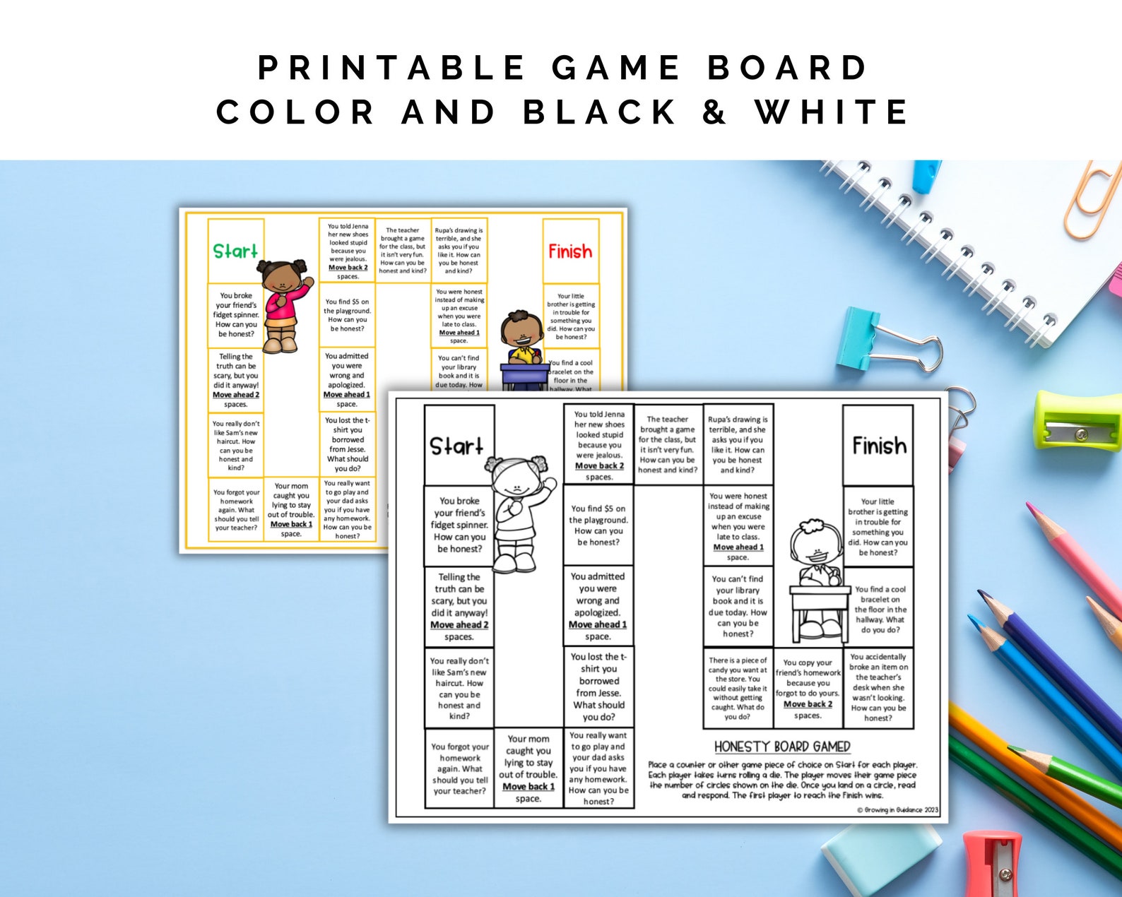 Honesty Board Game: Character Education Activity (PDF Download) - Etsy