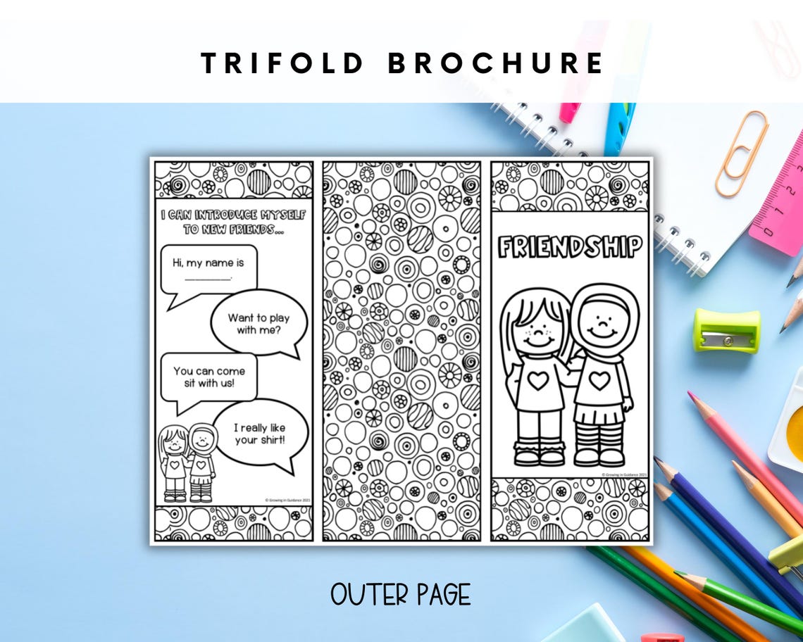 Friendship Brochure 2nd-5th Positive Relationships Social Skills ...
