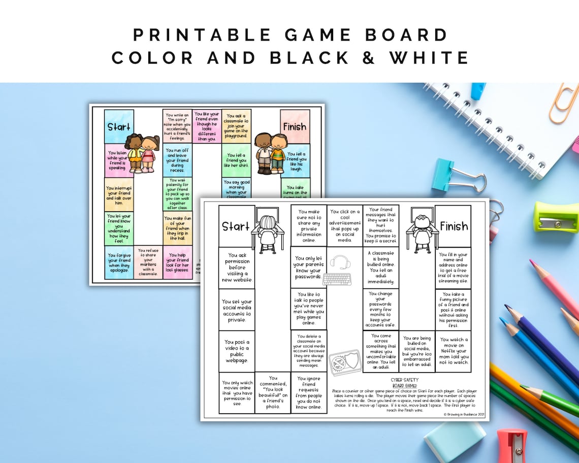 Friendship Behavior Board Game 2nd-5th Grade No Prep Elementary ...