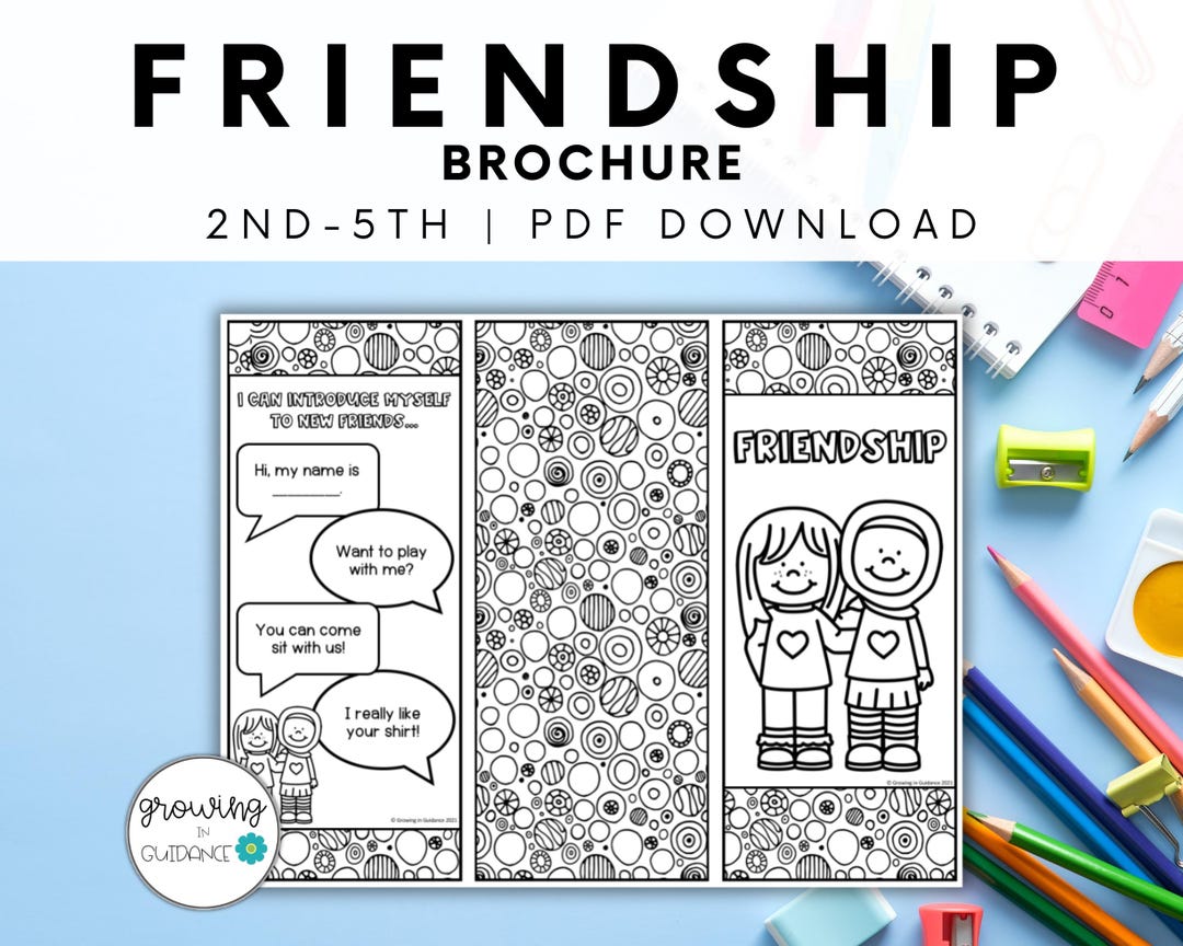 Friendship Brochure 2nd-5th Positive Relationships Social Skills ...