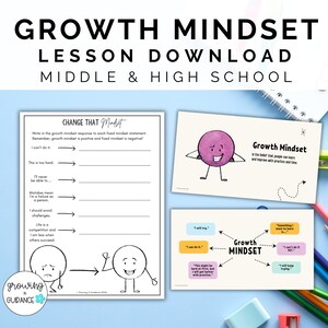 Growth Mindset Lesson: Middle & High School Counseling Resource ...