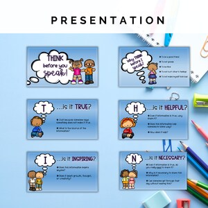 THINK Before You Speak Lesson and Presentation 3rd-5th Grade Kindness SEL Social Skills Gossip ...