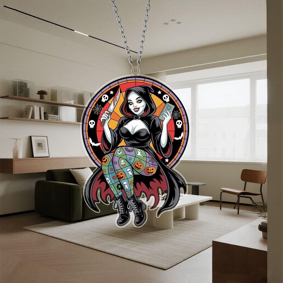 Cute Ghostface Girl Acrylic Window Hanging, Ghostface Girl Acrylic ...