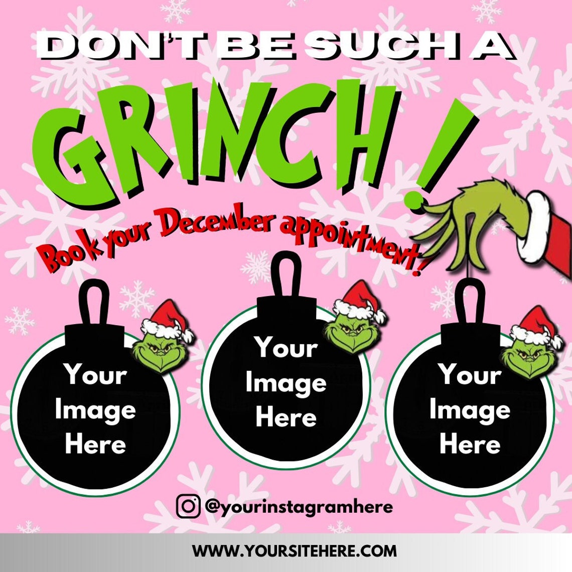 Grinch Christmas Flyer, Editable Social Media Ad (DIY Canva Template ...
